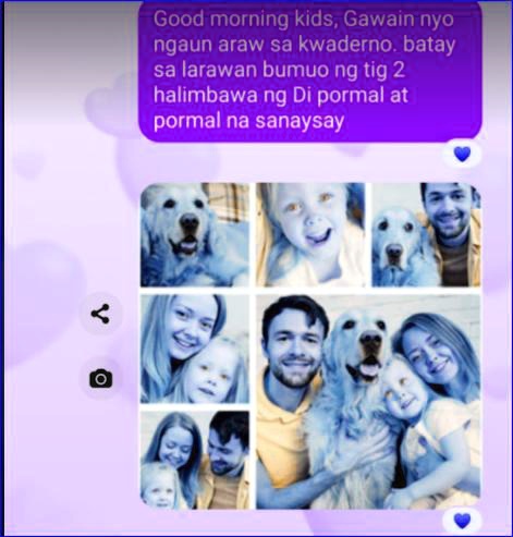 SOLVED: 'batay sa larawan bumuo ng tig 2 halimbawa ng Di pormal at ...
