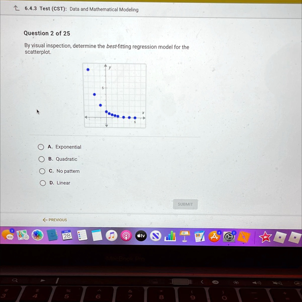 [get Answer] By Visual Inspection Determine The Best Fitting Regression Model For The