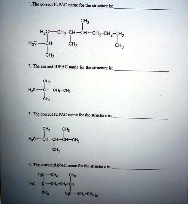 SOLVED: The correct IUPAC name for the structure is: CH3 CH2-CH-CH2-CH2-CH2-CH3
