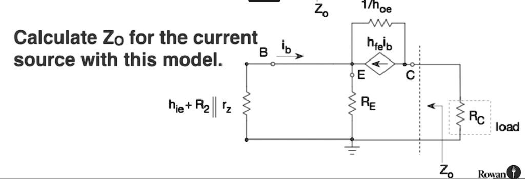 SOLVED: Calculate Zo for the current source with this model. Calculate ...