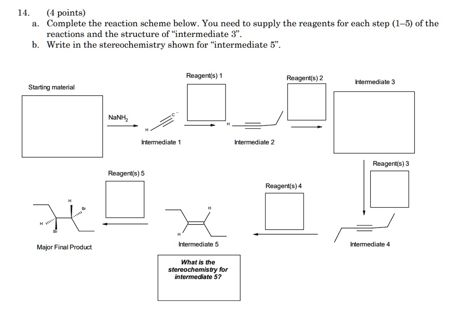 14. (4 points) Complete the reaction scheme below. You need to supply ...