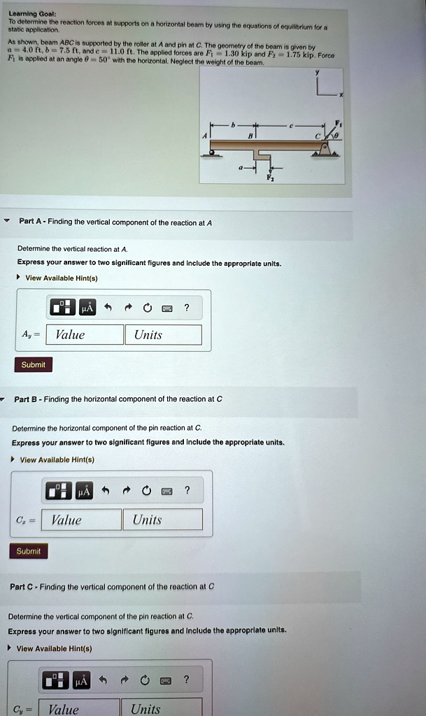 learning goal to determine the reaction forces at supports on a ...