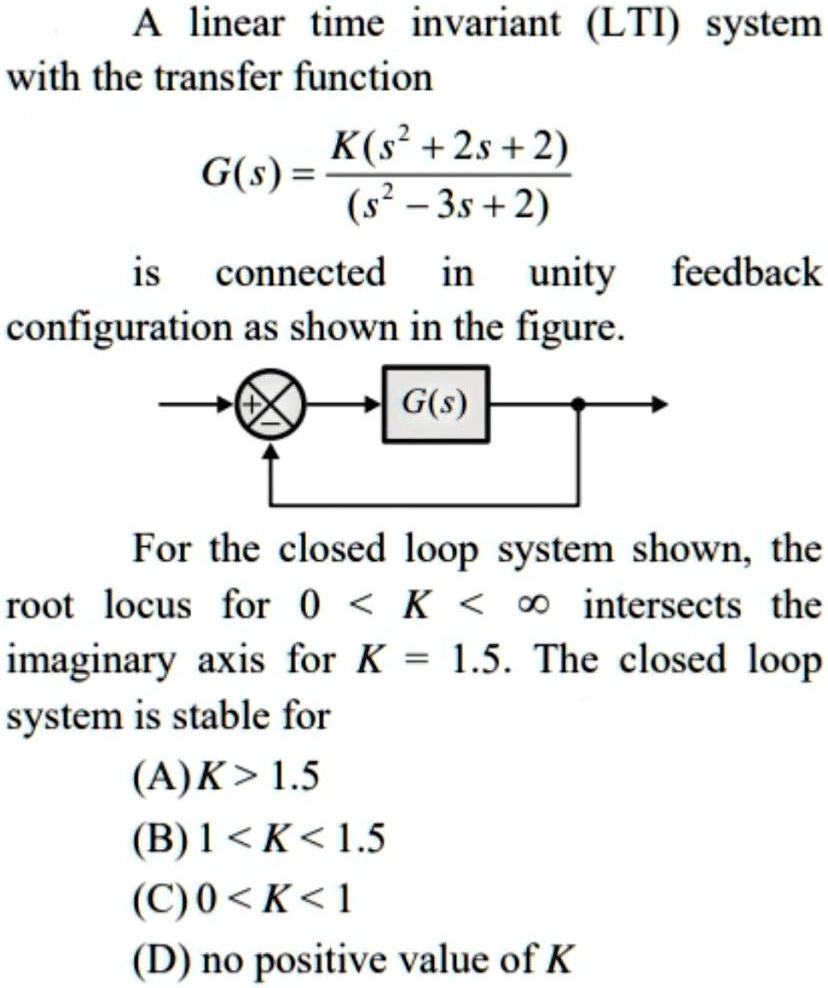 SOLVED: Help please A linear time invariant (LTI) system with the transfer function 2 K(s? + 2s ...