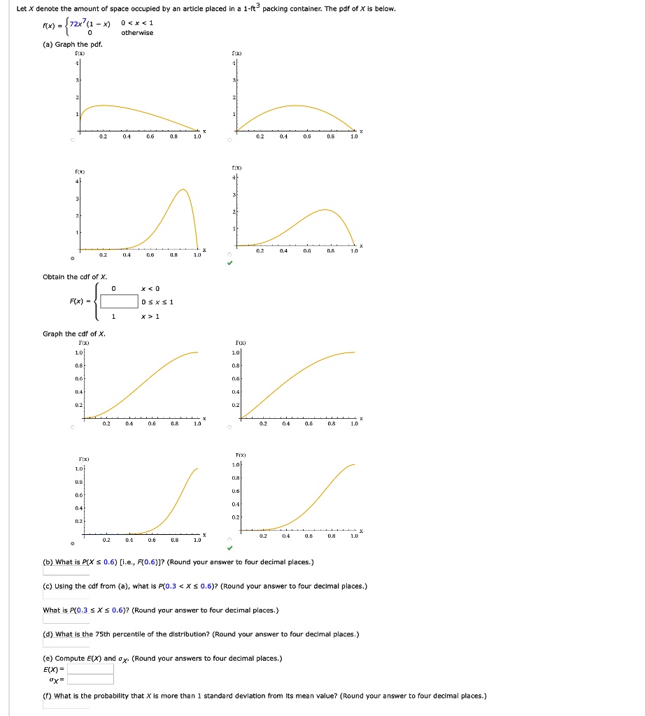 SOLVED:Let X denote tne amount spdce occupied f{x) 72x7 (1 ctherwise ...