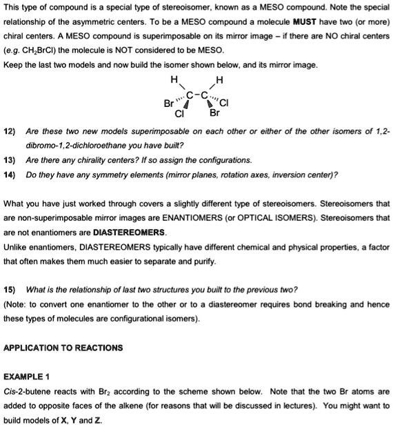 SOLVED: This typo compound special type stereoisomer, known MESO ...