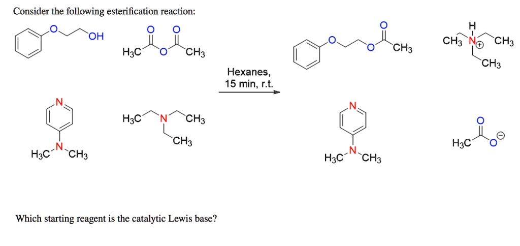 SOLVED: Consider the following esterification reaction: OH CH3 `No CH3 CH3 H3C CH3 CH3 Hexanes ...