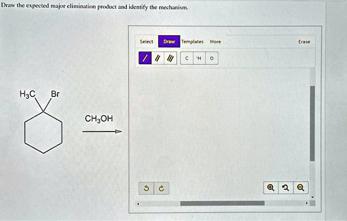 SOLVED: Draw the expected major elimination product and identify the mechanism. Select Draw ...