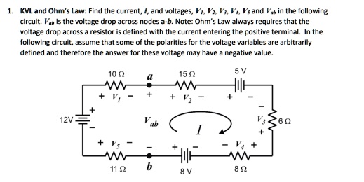 SOLVED: Texts: Please make sure you get Vab right. KVL and Ohm's Law: Find the current, I, and ...
