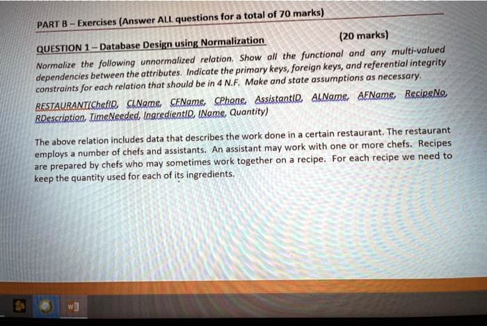 SOLVED: PART B - Exercises (Answer ALL questions for a total of 70 ... SOLVED: PART B - Exercises (Answer ALL questions for a total of 70 ...