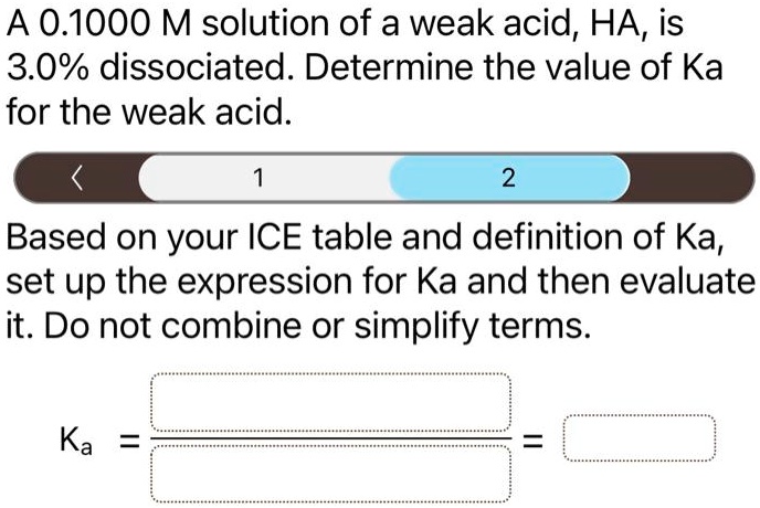 a 01000 m solution of a weak acid ha is 30 dissociated determine the ...