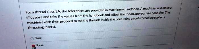 For a thread class 2A, the tolerances are provided in machinery ...