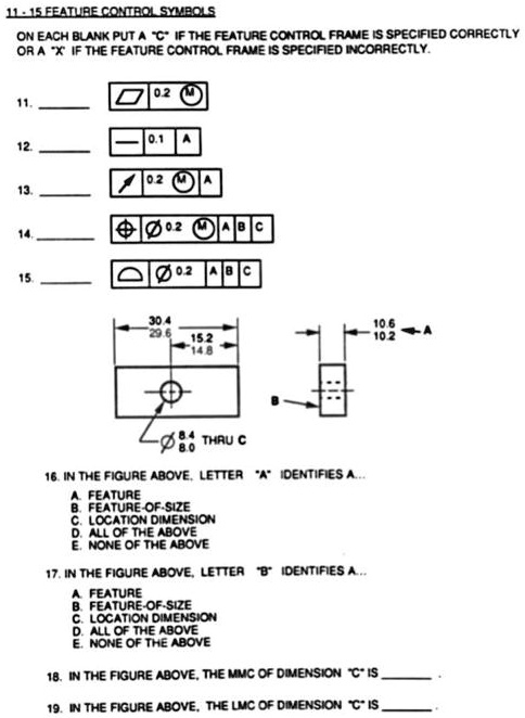11-15 FEATURE CONTROL SYMBOLS ON EACH BLANK PUT A "C" IF THE FEATURE ...