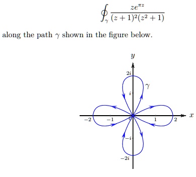 Compute the integral along the path gamma shown in the figure below. z+1)22+1 along the path ...