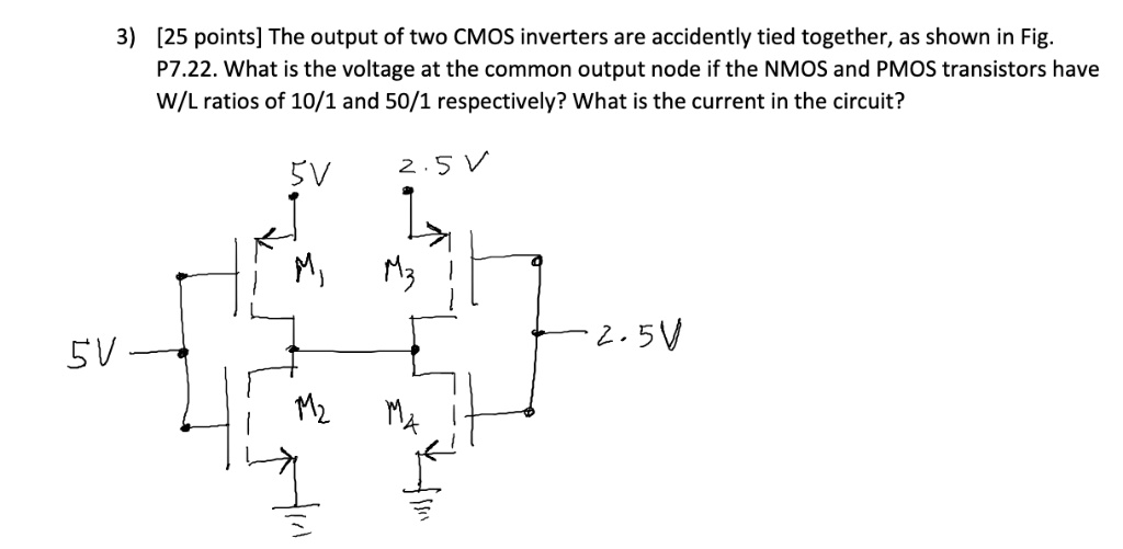 [GET ANSWER] 3) [25 points] The output of two CMOS inverters are ...