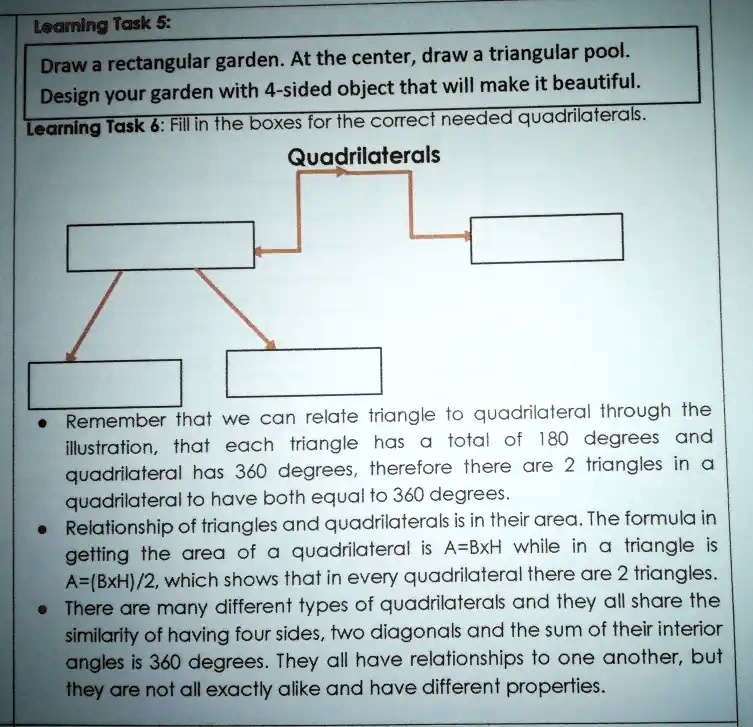 Learning Task 5: Draw a rectangular garden. At the center, draw a ...