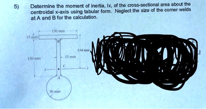 5 Determine The Moment Of Inertia Ix Of The Cross Sectional Area About The Centroidal X Axis