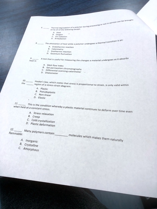 SOLVED: Heat is a test that is useful for A. Melt flow index B. Gel ...