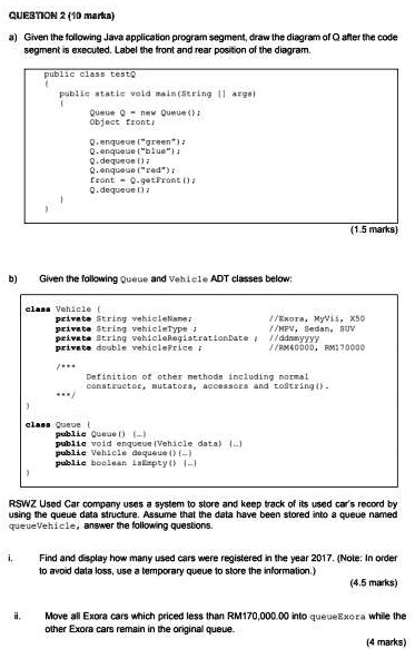 que3tion210 marka a given the following java application program ...