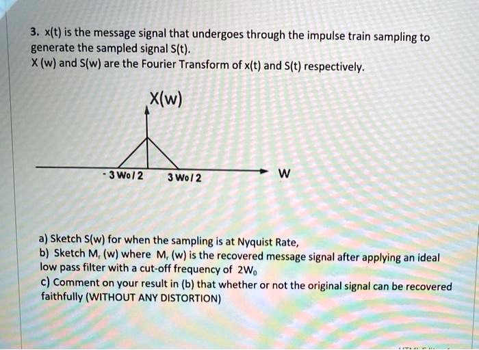 SOLVED:3. x(t) is the message signal that undergoes through the impulse ...