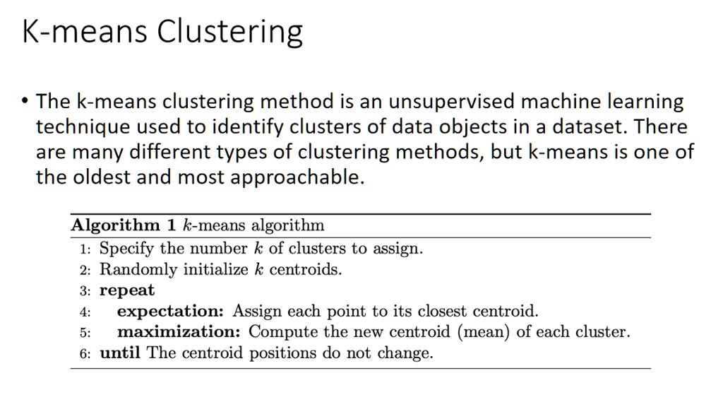 Solved Using Java Or C K Means Clustering The K Means Clustering Method Is An Unsupervised