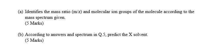 SOLVED: Identifies the mass ratio (m 2) and molecular ion groups of the ...
