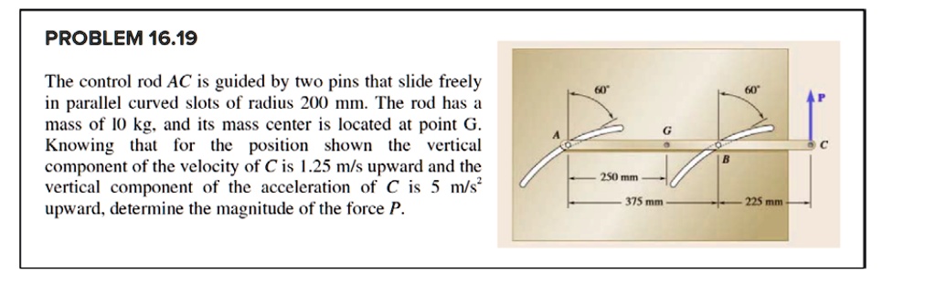 PROBLEM 16.19 The control rod AC is guided by two pins that slide ...