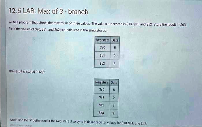 Get Answer 125 Lab Max Of 3 Branch Write A Program That Stores The Maximum Of Three Values 
