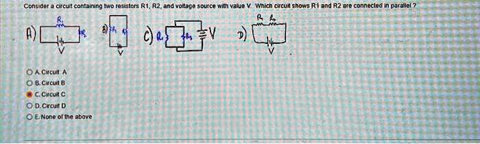 SOLVED: Text: Consider a circuit containing two resistors R1 and R2 and ...