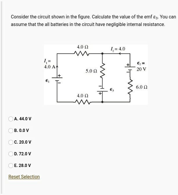Consider the circuit shown in the figure. Calculate the value of the ...