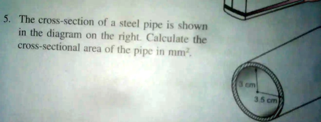 5 the cross section of a steel pipe is shown in the diagram on the ...