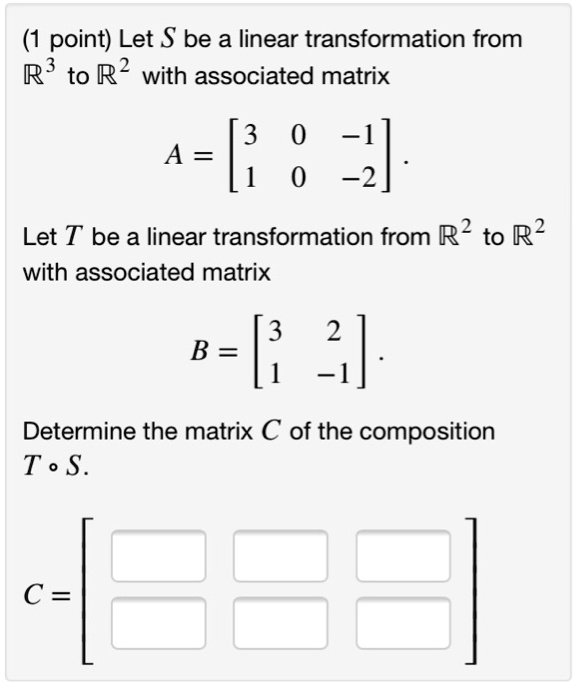 Video Solution 1 Point Let S Be A Linear Transformation From R3 To