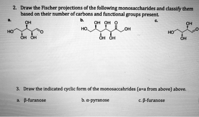 SOLVED: Draw the Fischer projections of the following monosaccharides ...