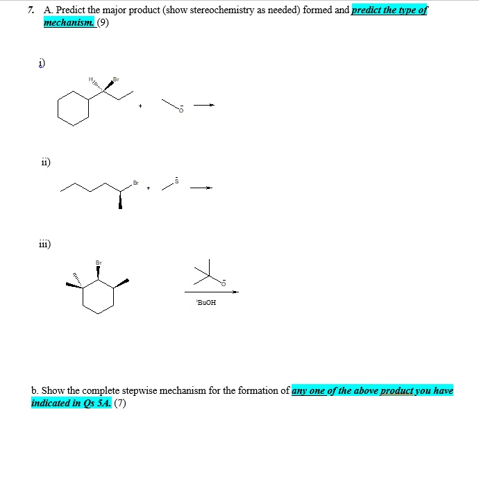 SOLVED:A Predict the major product (show stereochemistry as needed ...