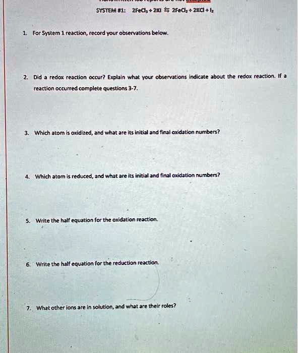 texts 1 for system 1 reaction record your observations below 2 did a ...