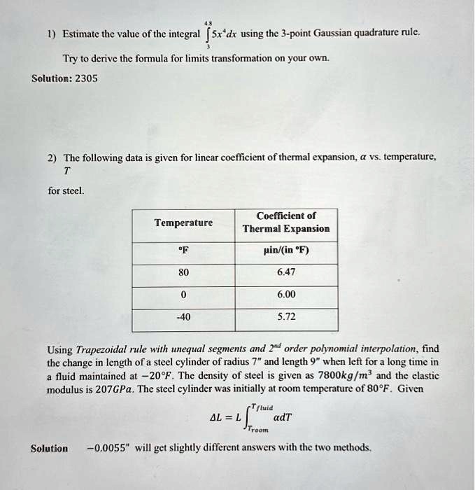 SOLVED: show work for both please. 1 Estimate the value of the integral[5xdx using the 3-point ...