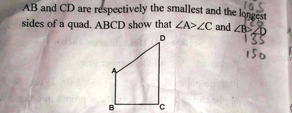 AB and CD are respectively the smallest and the longest sides of a quad ...