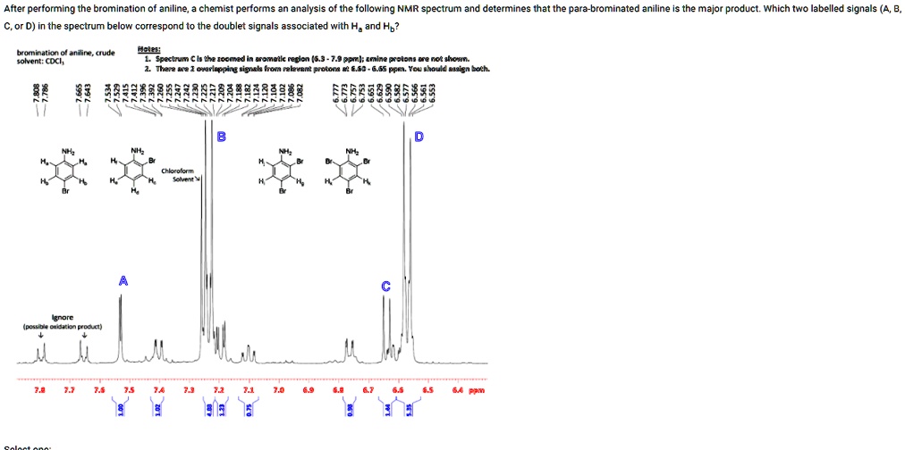After performing the bromination of aniline, a chemist performs an ...