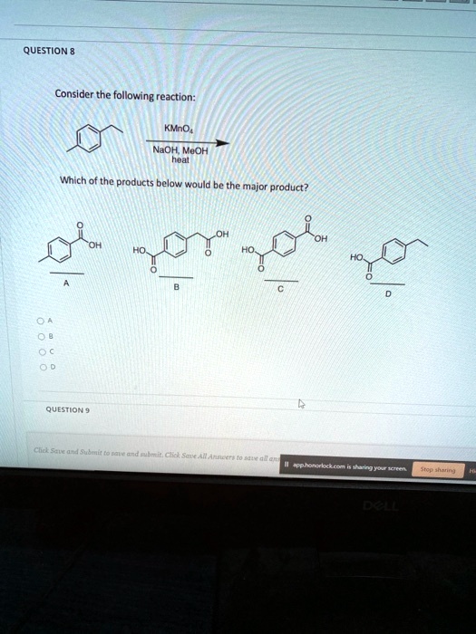 SOLVED:QUESTION 8 Consider the following reaction: KMnO, NaOH MuOH hoal ...