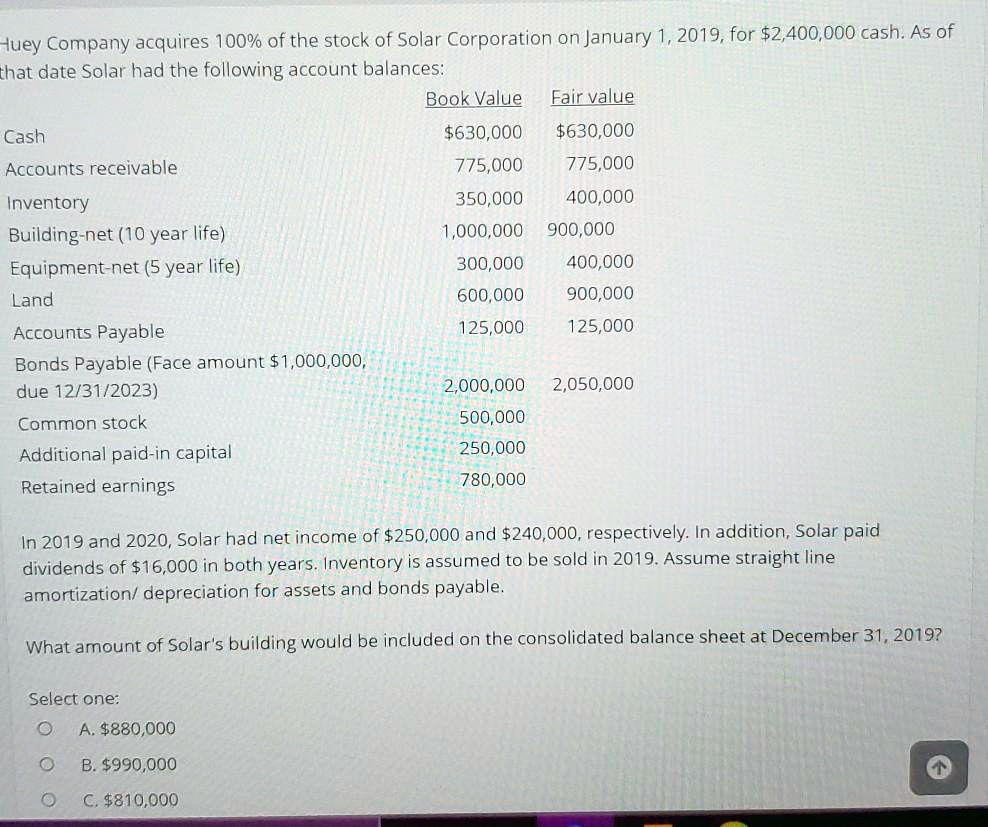 juey company acquires 100 ofthe stock of solar corporation on january ...
