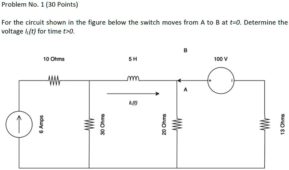 SOLVED: Problem No.1 (30 Points) For the circuit shown in the figure ...