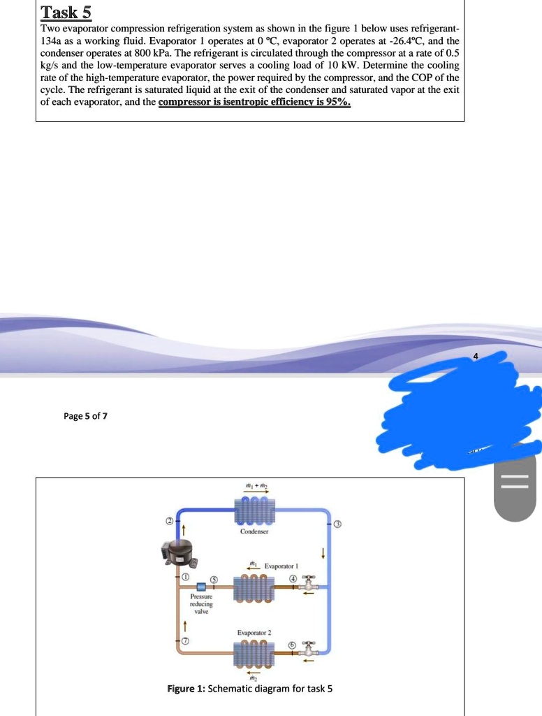 SOLVED: Task 5: Two evaporator compression refrigeration system as ...
