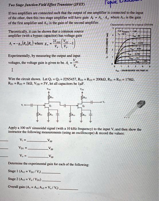 SOLVED: Using "J2N3819" for PSpice simulation Two-Stage Junction Field Effect Transistor (JFET ...