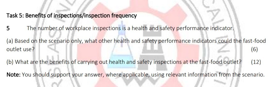 Task 5: Benefits of inspections/inspection frequency 5 The number of ...