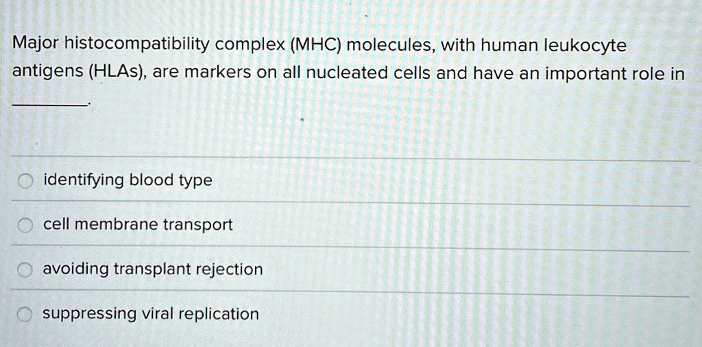 major histocompatibility complex mhc molecules with human leukocyte ...