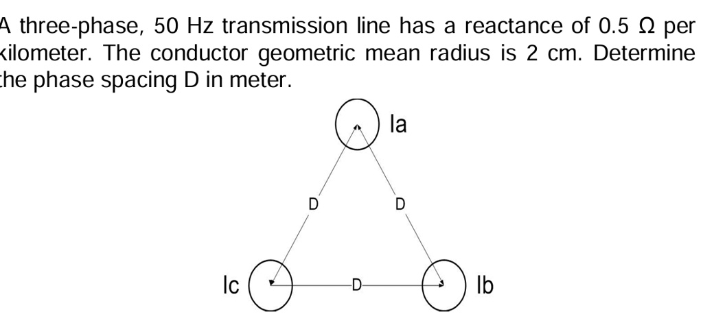 a three phase 50hz transmission line has a reactance of 05 per ...