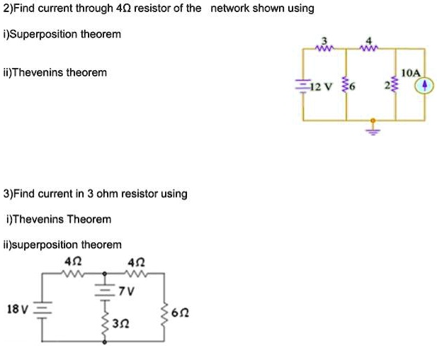 Solved Find Current Through The 4 Ohm Resistor Of The Network Shown Using I Superposition