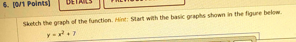 Sketch the graph of the function. Hint: Start with the basic graphs shown in the figure below y ...