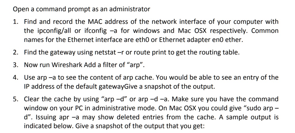SOLVED: Open a command prompt as an administrator. 1. Find and record ...