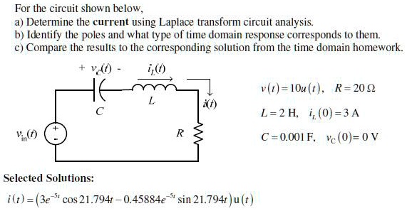 SOLVED: For the circuit shown below: a. Determine the current using ...