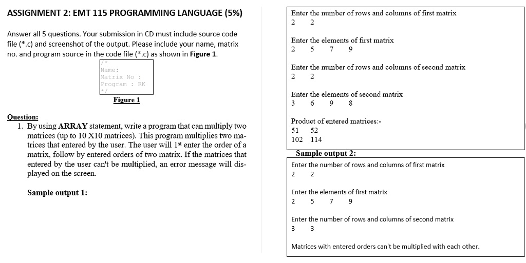 assignment 2emt 115 programming language 5 enter the number of rows and ...